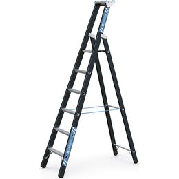 Zarges Schwerlast-Stehleiter, einseitig begehbar, 6 Sprossen inkl. Plattform