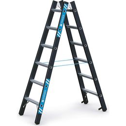 Zarges Schwerlast-Stehleiter, beidseitig begehbar, 2 x 6 Sprossen