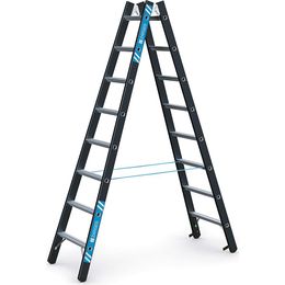 Zarges Schwerlast-Stehleiter, beidseitig begehbar, 2 x 8 Sprossen