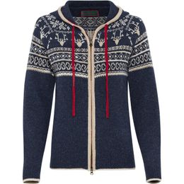 Reitmayer Jacquard-Zipp-Strickjacke Blau (Gr&ouml;&szlig;e: 38)