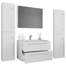 Badezimmer Badinos Wei&szlig; 5-tlg
