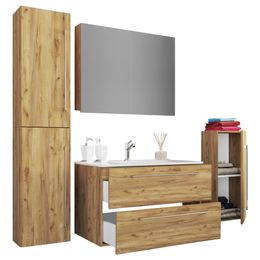 Badezimmer Badinos Honig Eiche 5-tlg