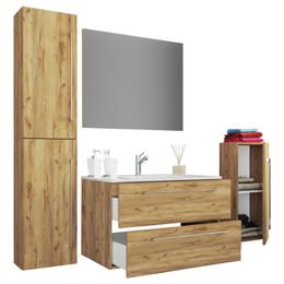 Badezimmer Badinos Honig Eiche 5-tlg.