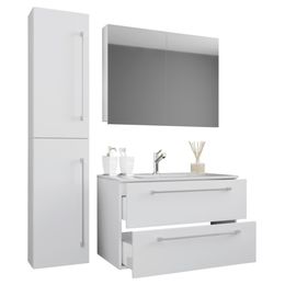 Badezimmer Badinos Wei&szlig; 4-tlg