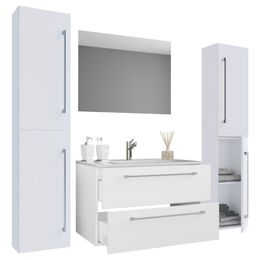Badezimmer Badinos Wei&szlig; 5-tlg