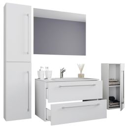 Badezimmer Badinos Wei&szlig; 5-tlg