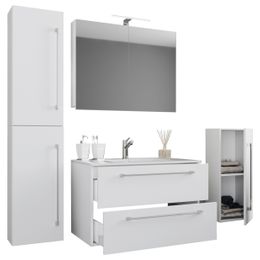 Badezimmer Badinos Wei&szlig; 5-tlg