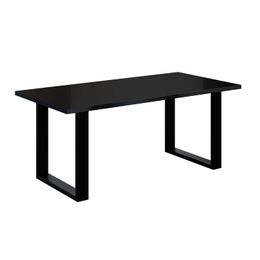 ESSTISCH 160x90x75 cm - Schwarz Hochglanz / Schwarz- KLYN U