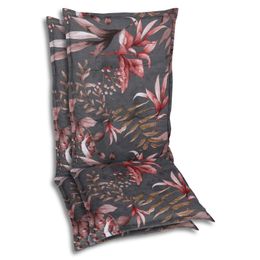 Sesselauflagenset Anthrazit/Braun/Rosa, 2-teilig