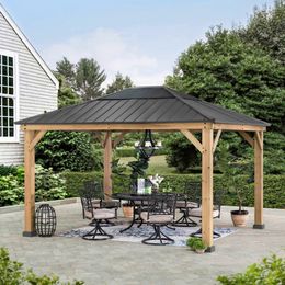 Pavillon Gazebo Bruri Anthrazit Echtholz