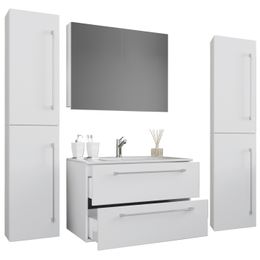 Badezimmer Badinos Wei&szlig; 5-tlg