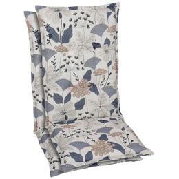Sesselauflagenset Blau/Beige, 2-teilig