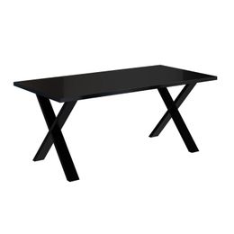 ESSTISCH 160x90x75 cm - Schwarz Hochglanz / Schwarz- KLYN X