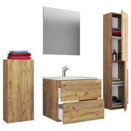 Badezimmer Badinos Honig Eiche 5-tlg