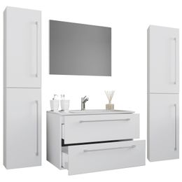 Badezimmer Badinos Wei&szlig; 5-tlg