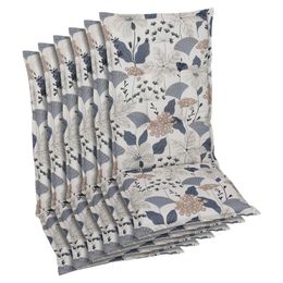 Sesselauflagenset Blau/Beige, 6-teilig