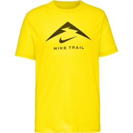 Nike Trail Logo Funktionsshirt Herren - Gr&ouml;&szlig;e L - gelb