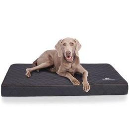 Knuffelwuff Orthop&auml;dische Hundematte Juna aus laser-gestepptem Kunstleder schwarz XXXL