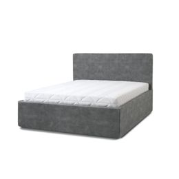 Letti Moderni Polsterbett Puro Grande 160x200 in Pl&uuml;sch Cement Green Gray