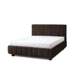 Letti Moderni Polsterbett Reta 160x200 in Pl&uuml;sch Chocolate