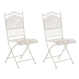 CLP 2er Set Gartenst&uuml;hle klappbar Kiran, romantische Metallst&uuml;hle aus Eisen im Jugendstil, ideal f&uuml;r Terrasse, Balkon und Garten