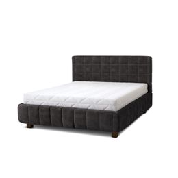 Letti Moderni Polsterbett Quadro 160x200 in Pl&uuml;sch Anthracite