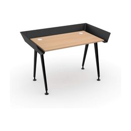 Letti Moderni Schreibtisch Tern 100x72 cm &ndash; Schwarz mit Buche Dekor