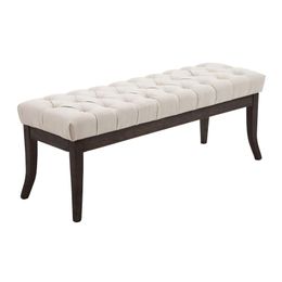 CLP Sitzbank Ramses mit hochwertiger Polsterung und Stoffbezug I Bank mit antik-dunklen Holzbeinen I Holzbank mit einer Sitzh&ouml;he von: 46 cm