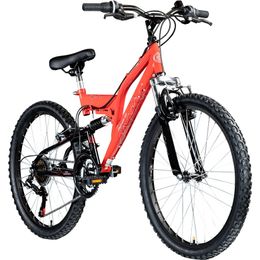 Galano FS180 Jugendfahrrad 24 Zoll Mountainbike 130 - 145 cm 21 G&auml;nge M&auml;dchen Jungen Fahrrad ab 8 Jahre MTB Fully Jugendrad V-Brakes