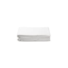 Letti Moderni Bettlaken 240x240 Wei&szlig; gestreift aus Baumwollsatin &ndash; 100 % Baumwolle, mercerisiert, gl&auml;nzend & atmungsaktiv