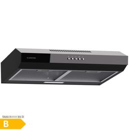 Klarstein Contempo 60 Unterbau-Dunstabzugshaube 60cm 200m&sup3;/h LED Edelstahl Acryl Schwarz