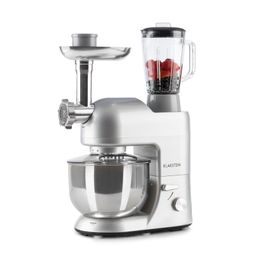Klarstein Lucia K&uuml;chenmaschine 3-in-1 1800 W / 2,7 PS 5 Ltr Edelstahl BPA-frei Grau