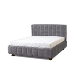 Letti Moderni Polsterbett Calma Grande 180x200 in Pl&uuml;sch Ash Warm Gray