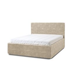 Letti Moderni Polsterbett Puro Grande 180x200 in Pl&uuml;sch Sand
