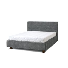 Letti Moderni Polsterbett Puro 160x200 in Pl&uuml;sch Cement Green Gray