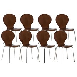 CLP 8 x Stapelstuhl Diego I Ergonomischer Konferenzstuhl Mit Holzsitz Und Metallgestell I Stapelbarer Stuhl Mit Pflegeleichter Sitzfl&auml;che
