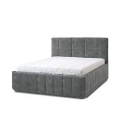 Letti Moderni Polsterbett Reta Grande 180x200 in Pl&uuml;sch Cement Green Gray