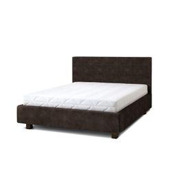 Letti Moderni Polsterbett Puro Grande 180x200 in Pl&uuml;sch Chocolate