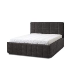 Letti Moderni Polsterbett Reta Grande 160x200 in Pl&uuml;sch Anthracite