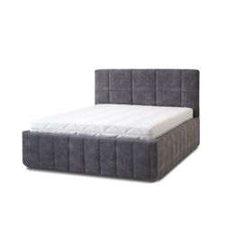 Letti Moderni Polsterbett Reta Grande 160x200 in Pl&uuml;sch Ash Warm Gray