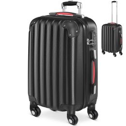 Monzana Hartschalenkoffer Rollen 360o Handgep&auml;ck Schwarz ABS