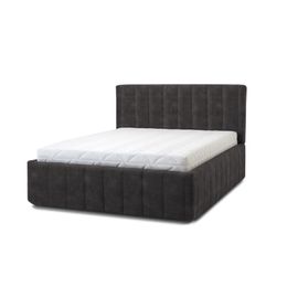 Letti Moderni Polsterbett Calma Grande 180x200 in Pl&uuml;sch Anthracite