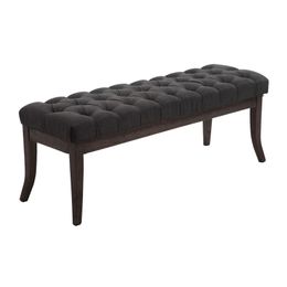 CLP Sitzbank Ramses mit hochwertiger Polsterung und Stoffbezug I Bank mit antik-dunklen Holzbeinen I Holzbank mit einer Sitzh&ouml;he von: 46 cm