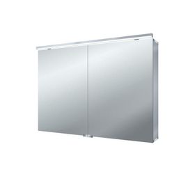 Emco Asis Pure (LED) Aufputz-Lichtspiegelschrank 979705283 1000x728mm, Aluminium, 2 T&uuml;ren, mit Waschtischbeleuchtung