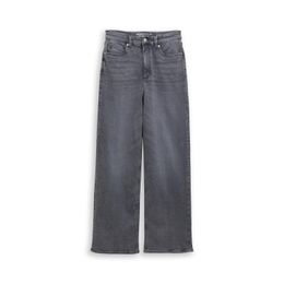 Tom Tailor Denim Damen TTLINOU WIDE High Waist Jeans, grau, Uni, Gr. S/32
