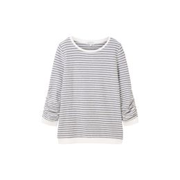 Tom Tailor Denim Damen Sweatshirt mit Streifenmuster, blau, Gestreift, Gr. XL