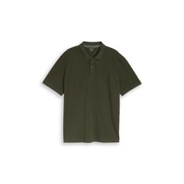 Tom Tailor Herren Plus Size - Piqu&eacute; Poloshirt mit Logo-Stickerei, gr&uuml;n, Uni, Gr. 2XL