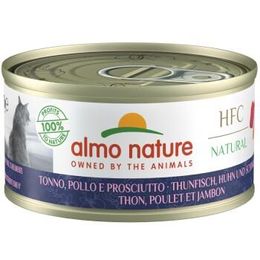 Almo Nature Natural Thunfisch, Huhn und Schinken 24x70 g