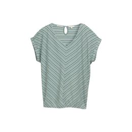 Tom Tailor Damen Loose Fit Jacquard T-Shirt, gr&uuml;n, Gemustert, Gr. XS