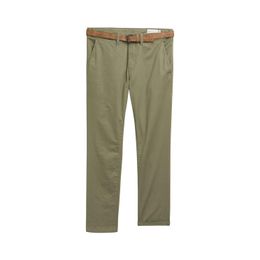 Tom Tailor Denim Herren Slim Chino Hose mit G&uuml;rtel, gr&uuml;n, Uni, Gr. 31/34